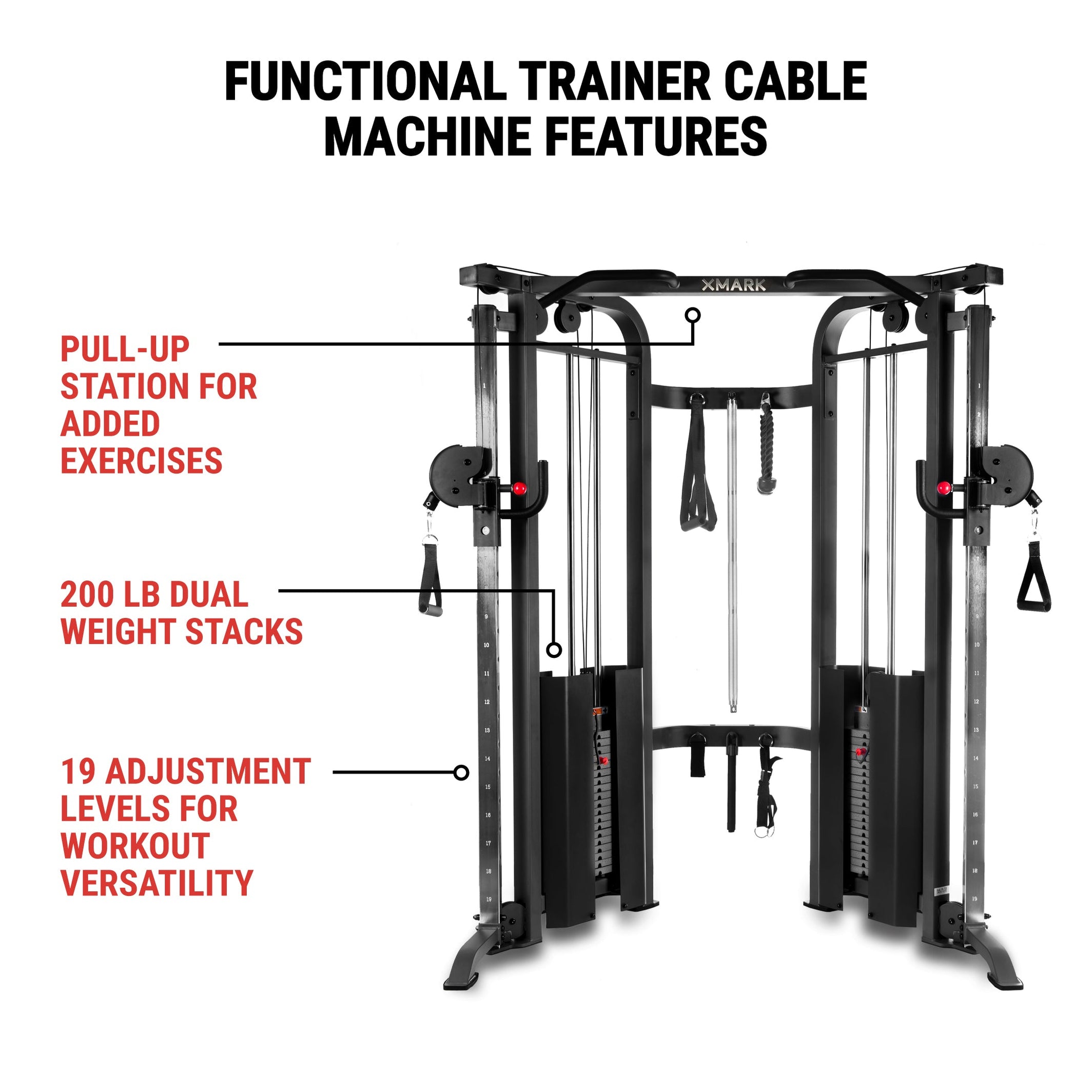 XMark Fitness XM-7626 Functional Trainer Cable Machine — Strength ...