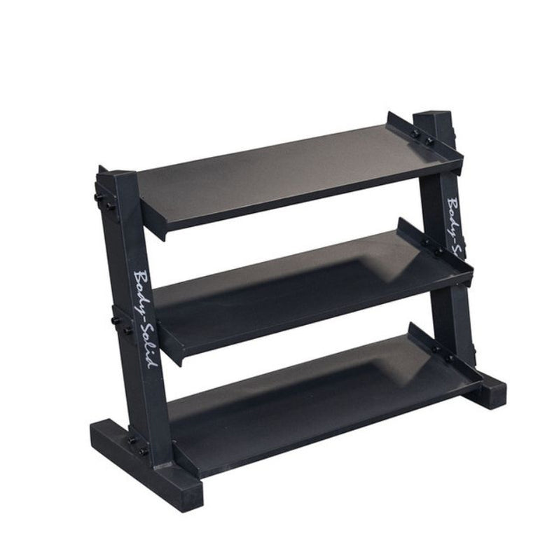 Body-Solid GDR34B 3-Tier Vinyl and Neoprene Dumbbell Rack - Black Frame ...