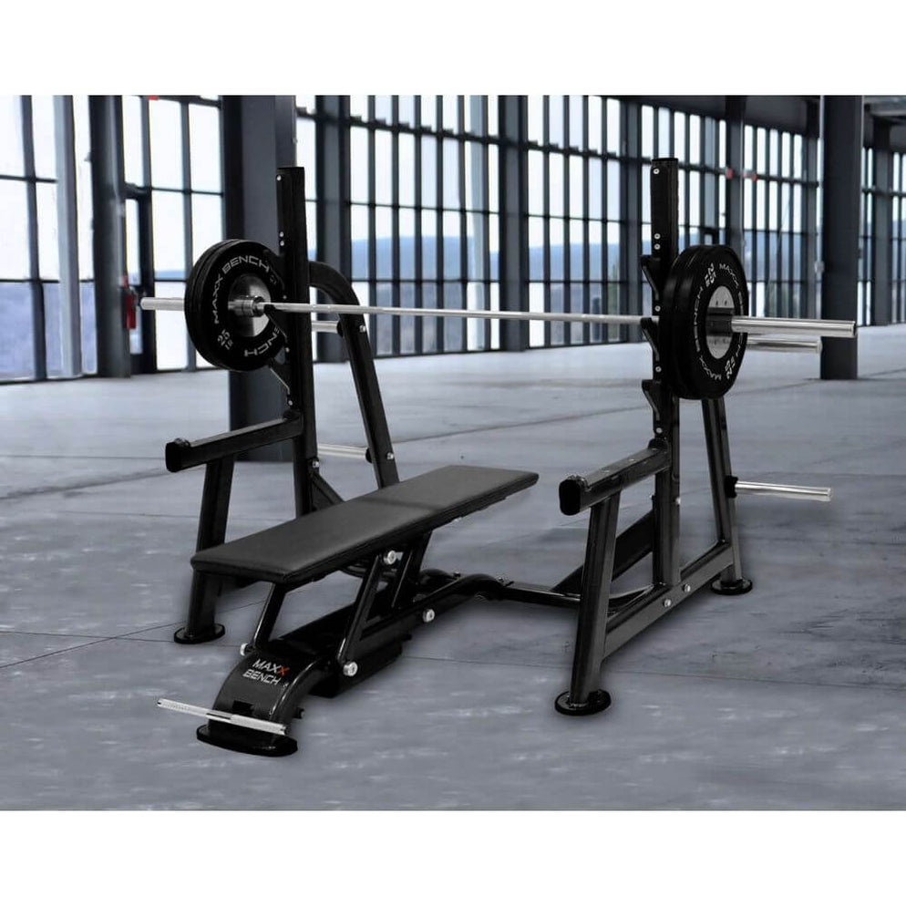 Maxx Bench Olympic Bench Rack Combo - Buy Online — Strength Warehouse USA