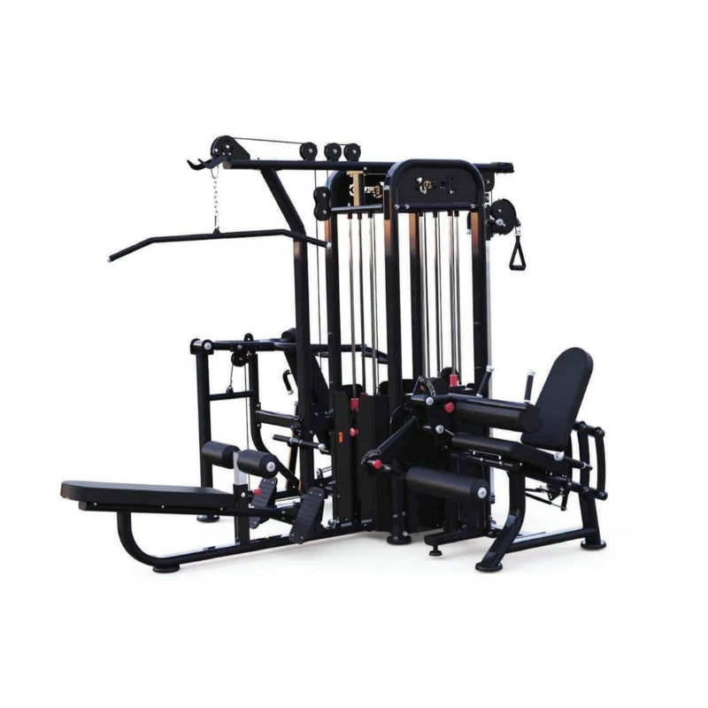 Muscle D Fitness MDM-4SCB Compact 4-Stack Multi Gym with Black Frame ...