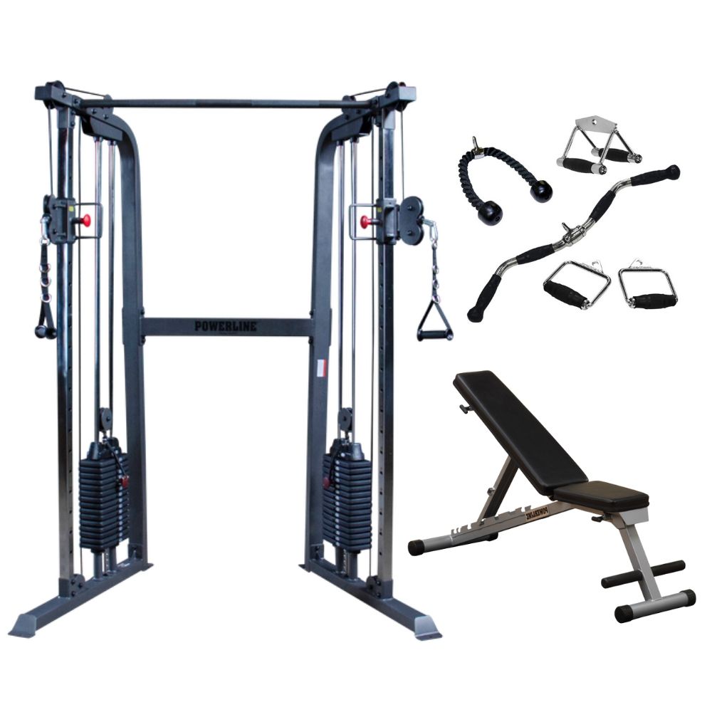 Body-Solid Powerline PFT100 Functional Trainer Gym Package — Strength ...